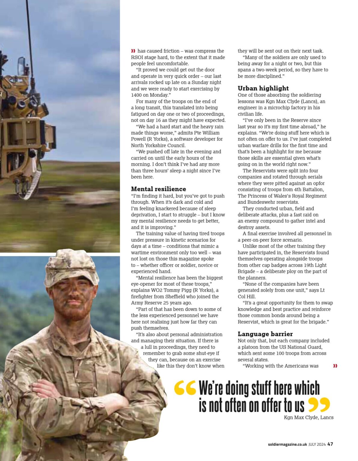 British Army Reserves in Ex Rhino Heart - RFCA Yorkshire